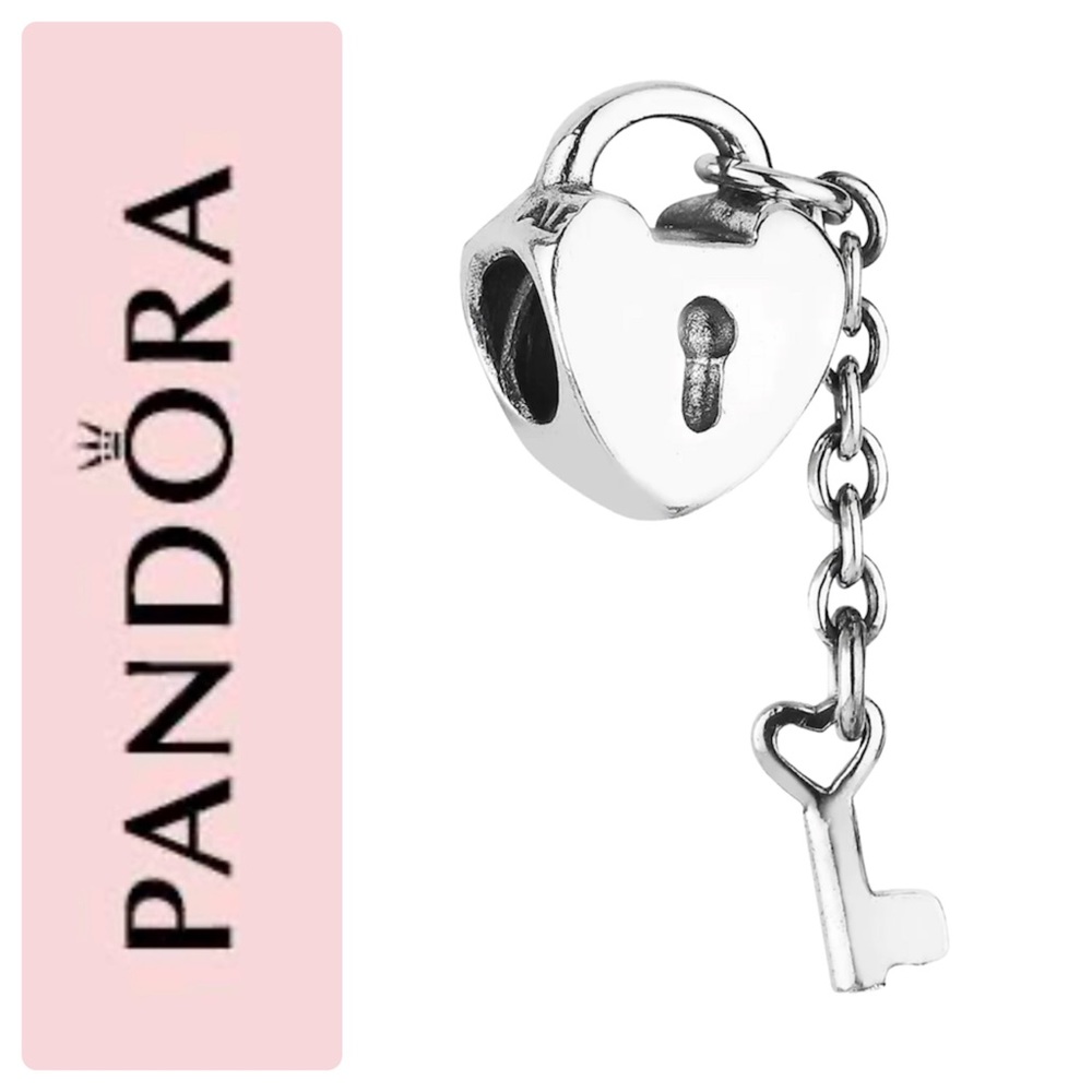 Heart Lock & Key Pandora Charm - Gem